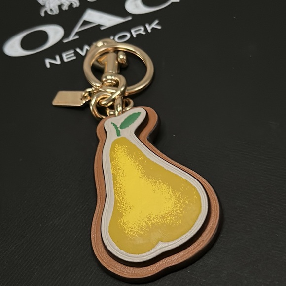 Coach | Accessories | Coach Pear Bag Charm Signature Canvas Tropical ...